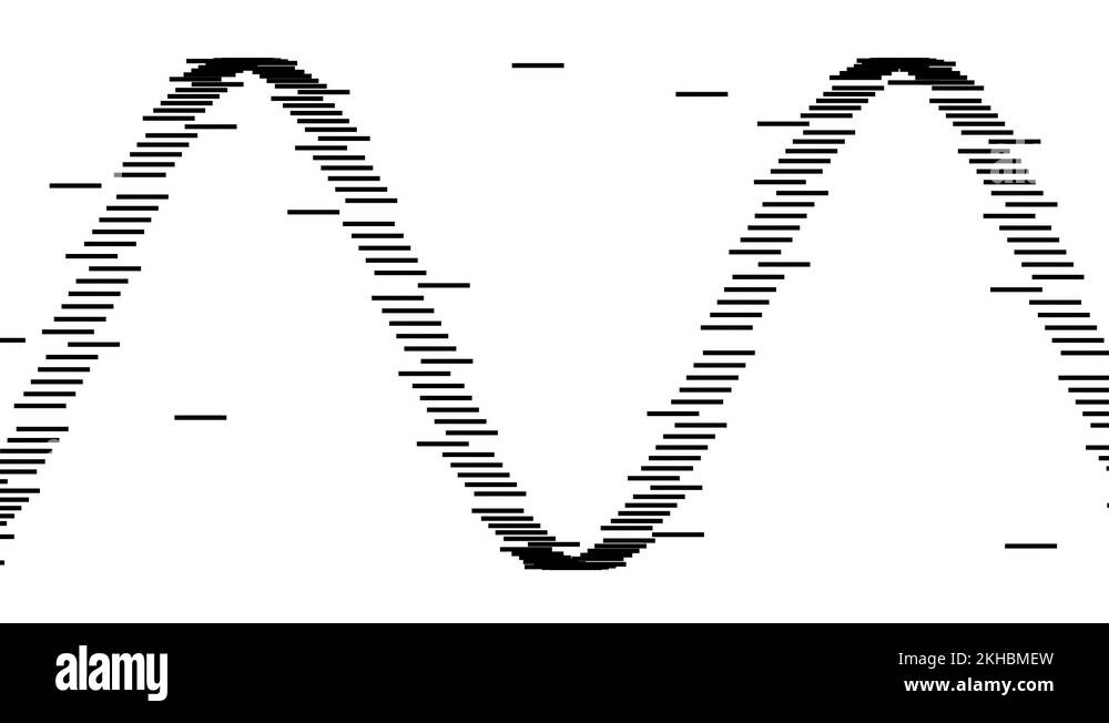 Sine Wave Sinusoid Mathematical Curve With Tearing Vertical Bars Mask ...