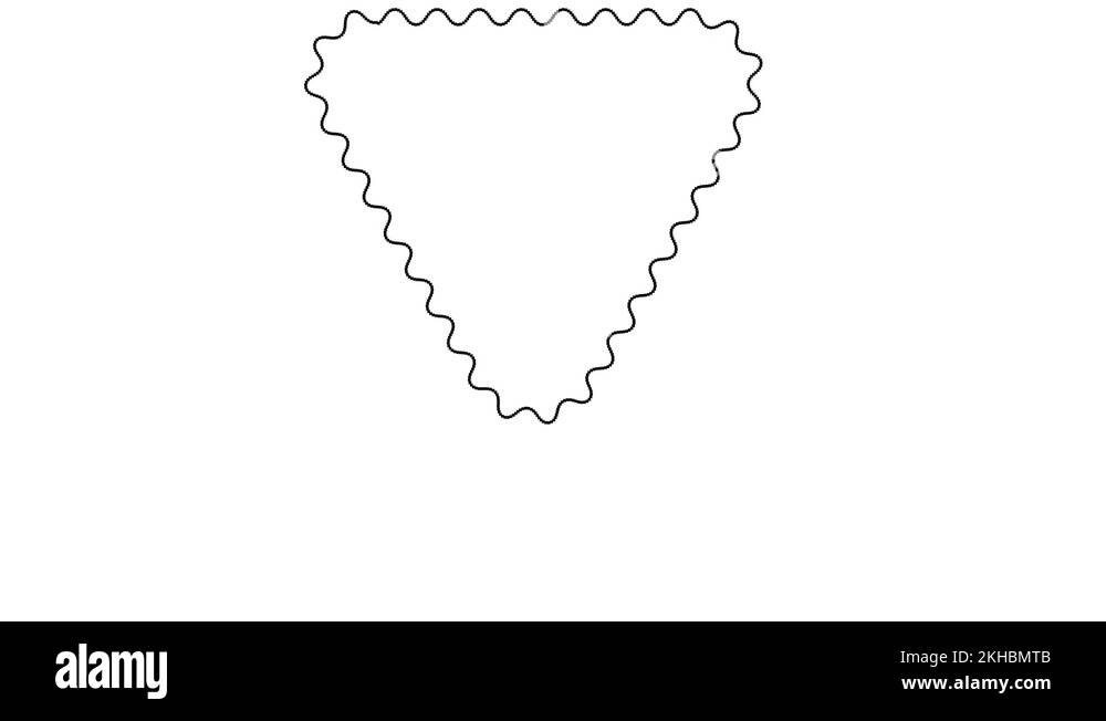 Rounded Triangle Warning Symbol With Waveform Edges Pulsing Stock Video ...