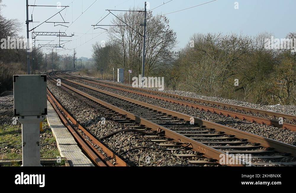 Pendolino tilting passenger train on the West Coast mainline England ...