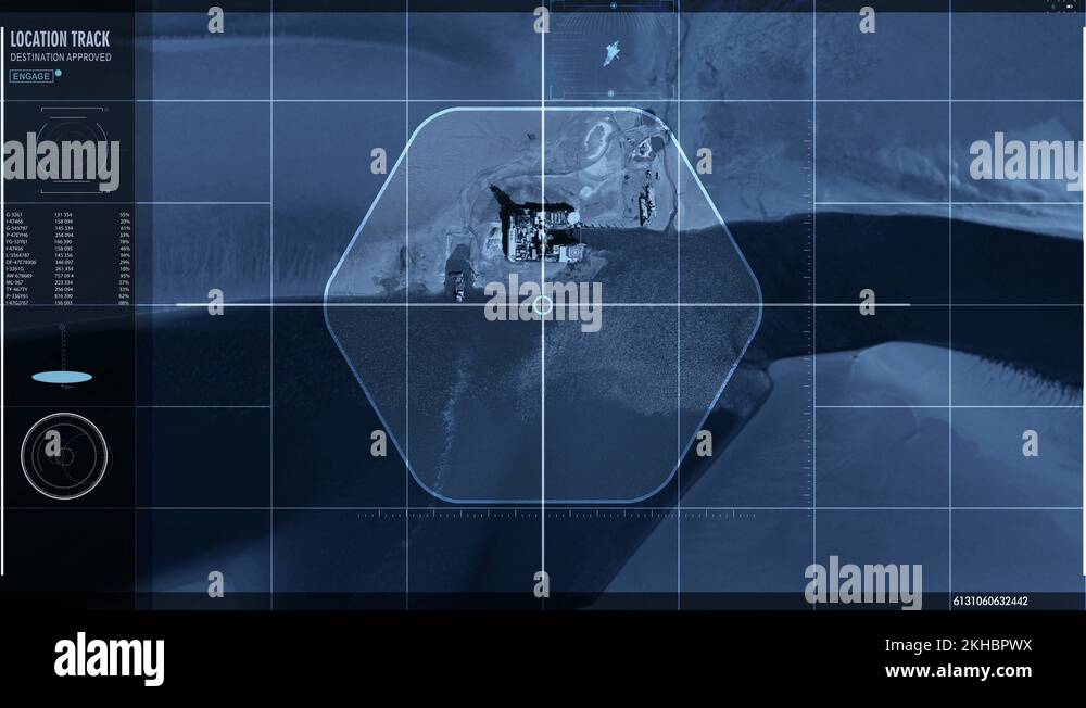 Satellite Camera Scanning the Map, Surveillance, Oil Field Stock Video ...
