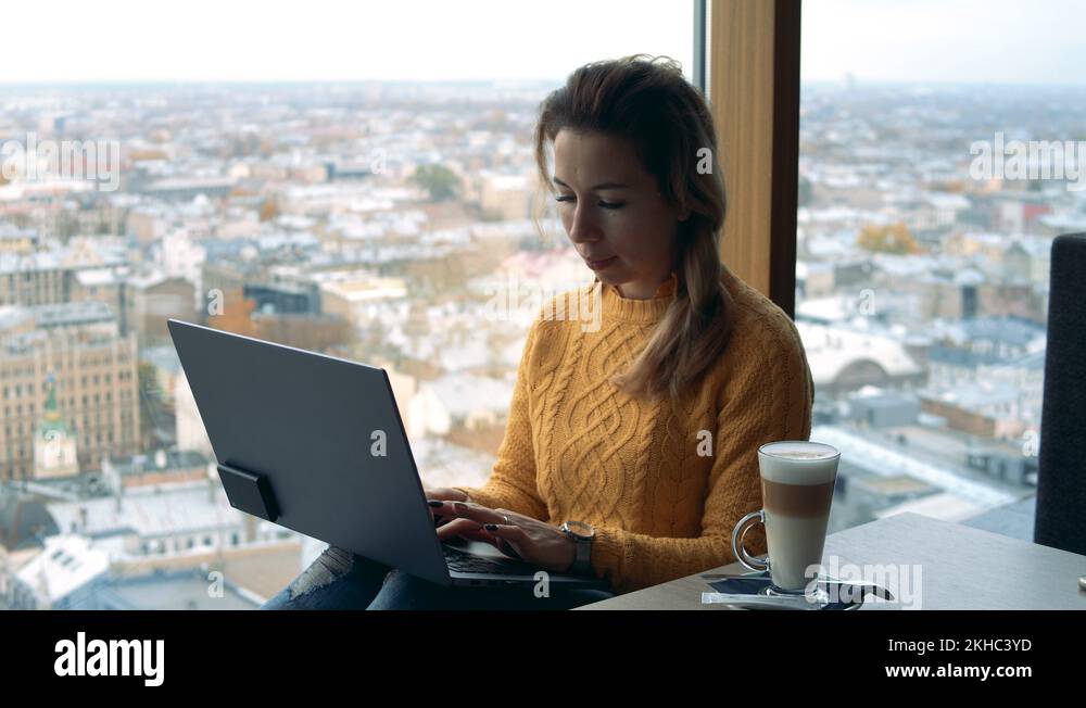 Young girl operating laptop computer Stock Videos & Footage - HD and 4K ...