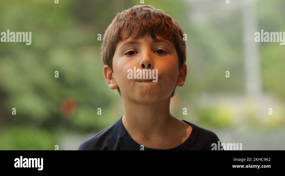 Expressive boy smiling to camera in 4k Stock Video Footage - Alamy