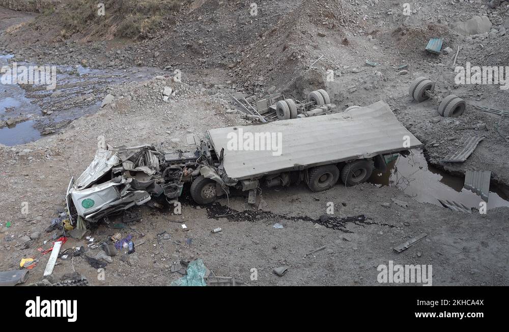 Cargo truck crashed in river bed Ethiopia, road safety traffic accident ...