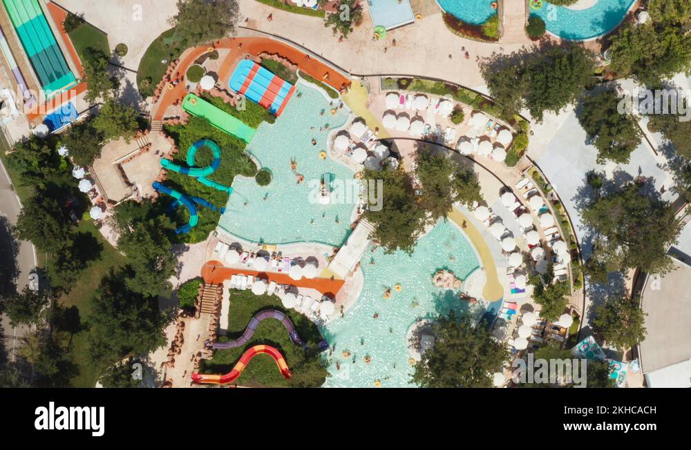 Albena, Bulgaria. Aquapark children summer resort town water slides ...