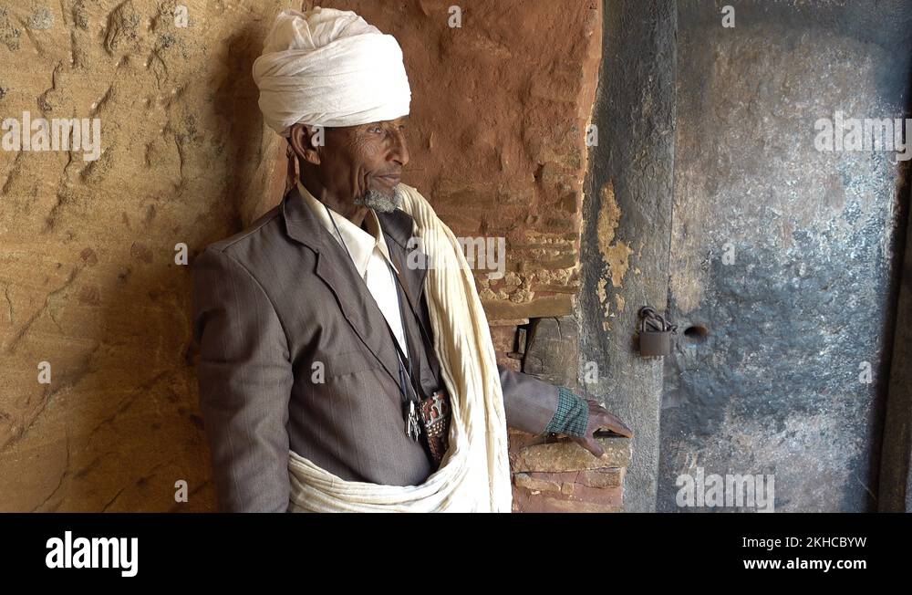 Africa religion culture - senior priest in rock built church Tigray ...