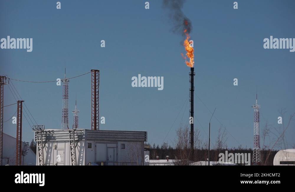 Oil and gas refinery factory or petrochemical industry on blue sky ...