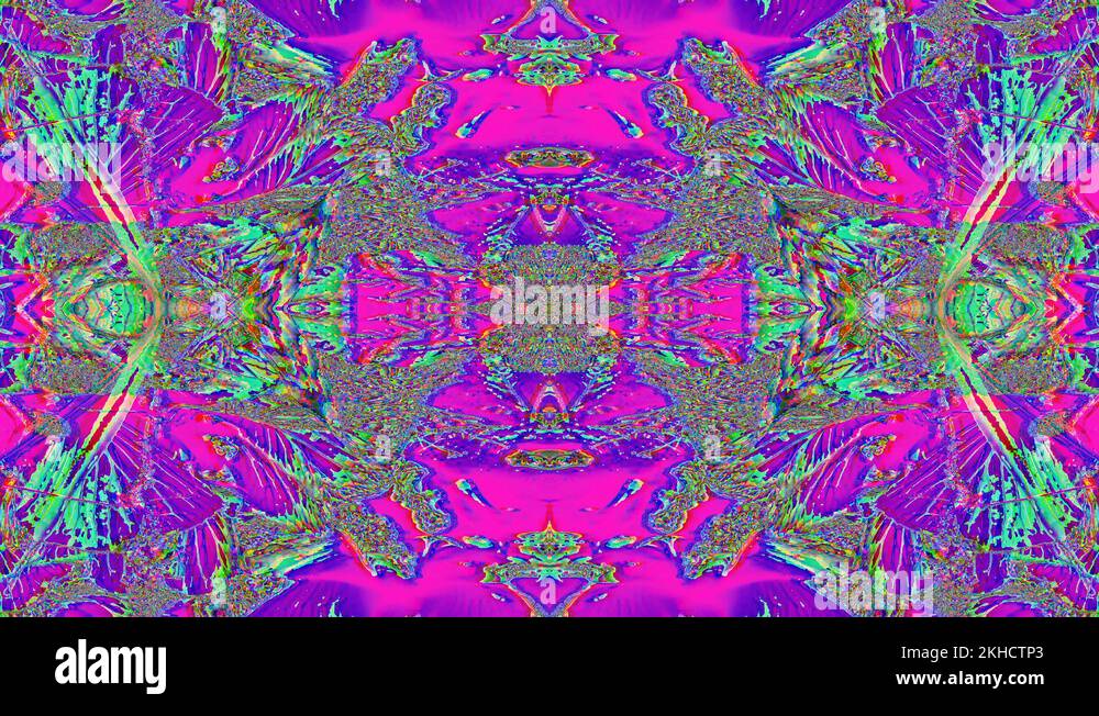 Surreal tunnel or kaleidoscope in acid psychedelic saturated colors ...