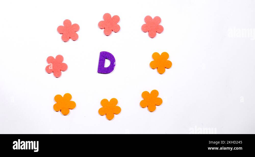 Letter D of the English alphabet. The letter is made of dancing font ...