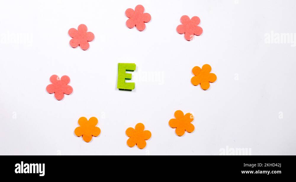 Letter E of the English alphabet. Dancing letter on a white background ...