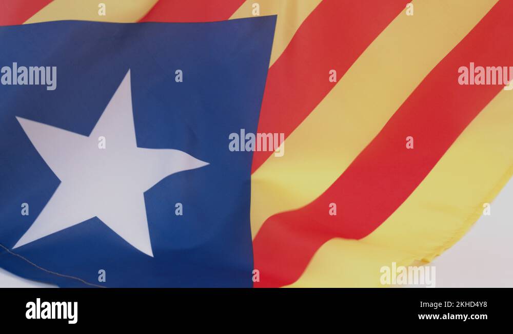 Catalonia background concept, waving Catalan flag 4k wallpaper Stock ...