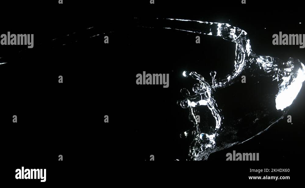 Water Exploding and Splashing against Black Background, Slow motion 4K ...