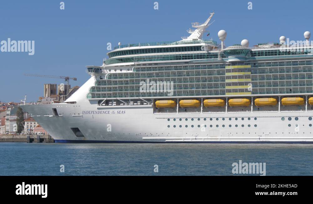 transatlantic cruise ship independence of the seas in lisbon harbor ...