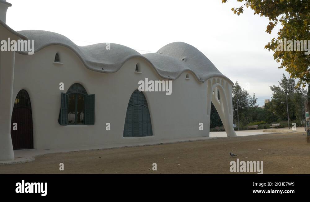 Masia Freixa architecture Terrassa Gaudi facade left pan Stock Video ...