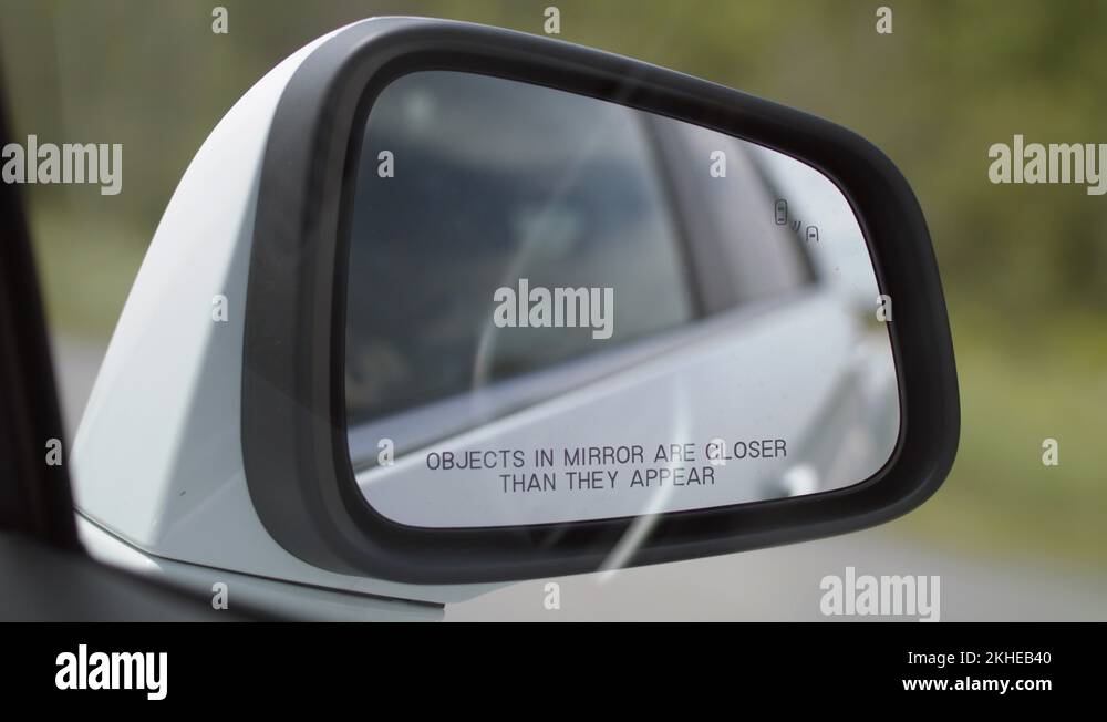 Objects in mirror are closer than they appear Stock Videos & Footage ...