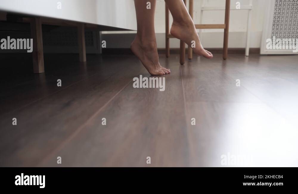 Female feet step on toes to floor close up Stock Video Footage - Alamy
