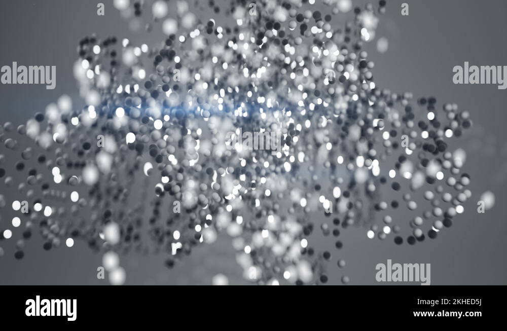 Dynamic shape of flying gray spheres 3D render seamless loop animation ...
