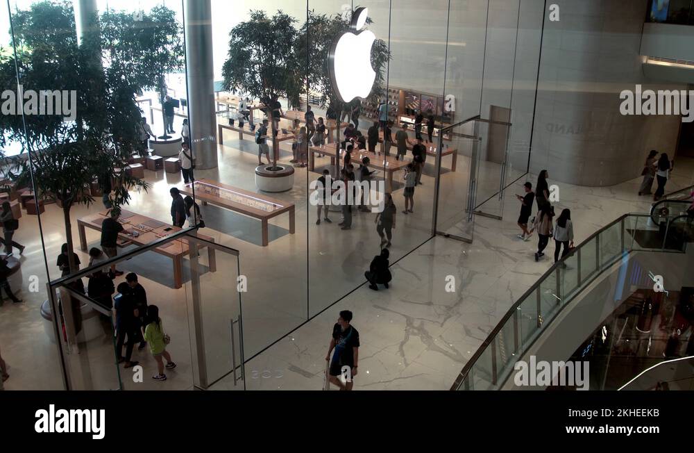 Apple official store at Icon Siam shopping mall in Bangkok, Thailand ...