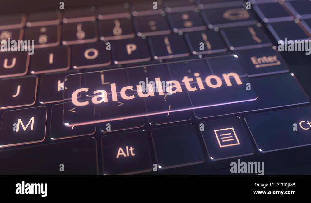 Futuristic computer keyboard and transparent calculation key. Conceptual 3D Stock Video Footage ...