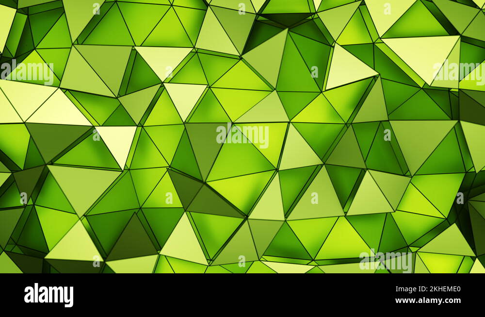 Green space with triangular polygons seamless loop 3D render animation ...
