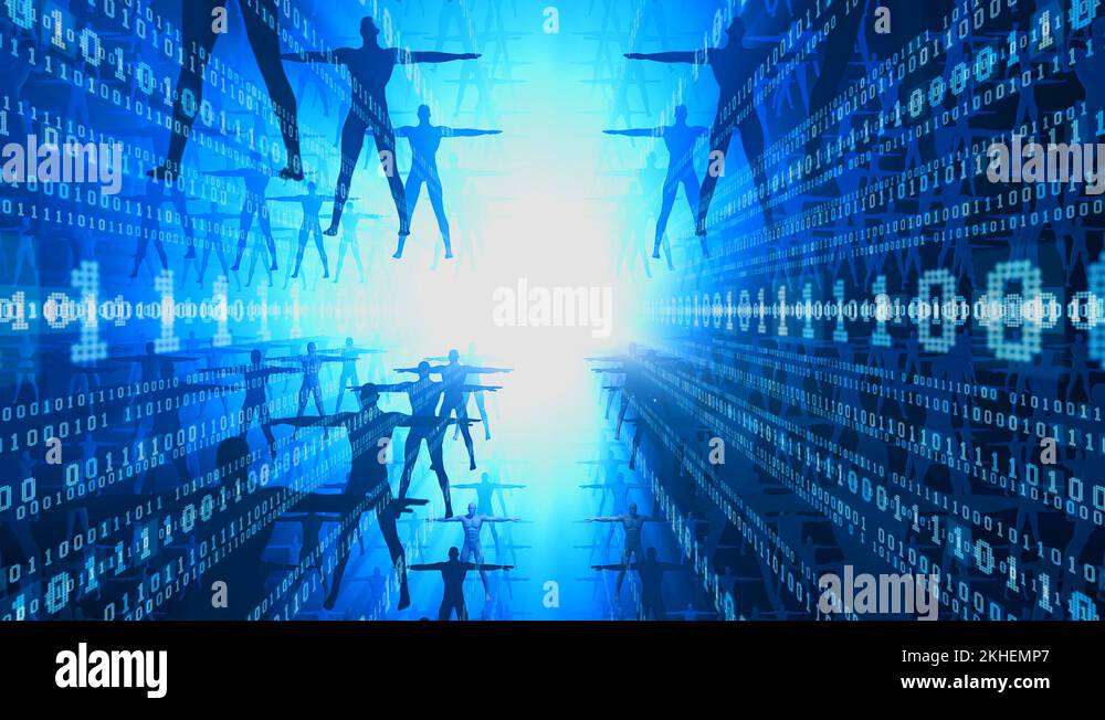 Human and binary code. Digital transformation. Medical technology Stock ...