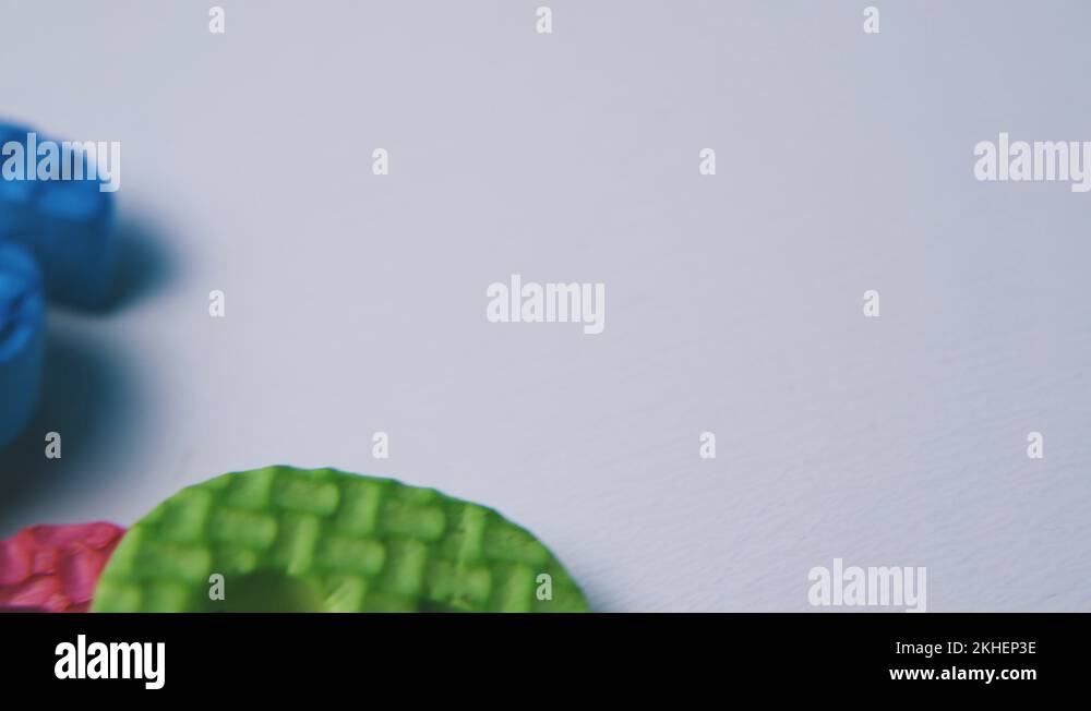 heap of foam rubber numbers lies on clean white background Stock Video ...