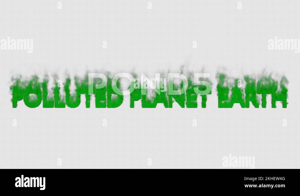 Animated green gas text Polluted Planet Earth - all caps Stock Video ...