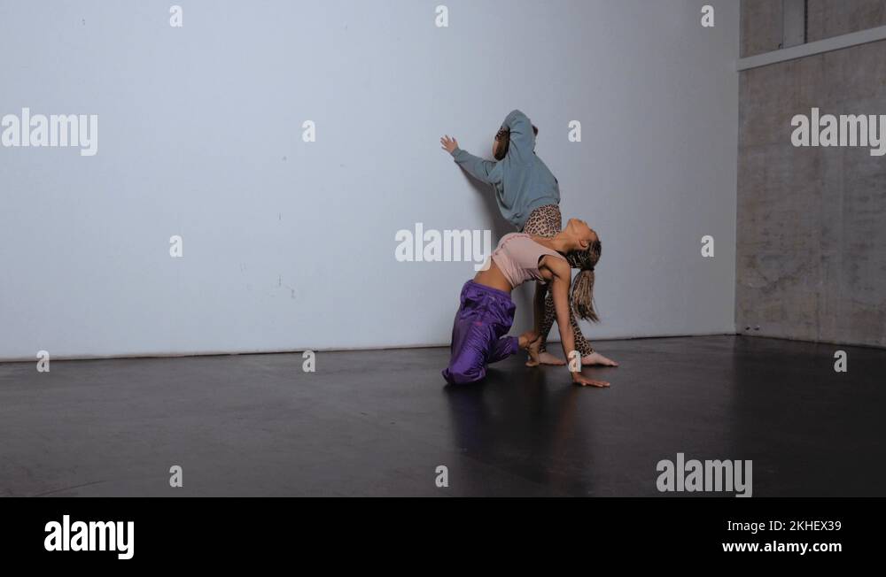 Contemporary Dance with Two Women Shaking in Various Positions Stock ...