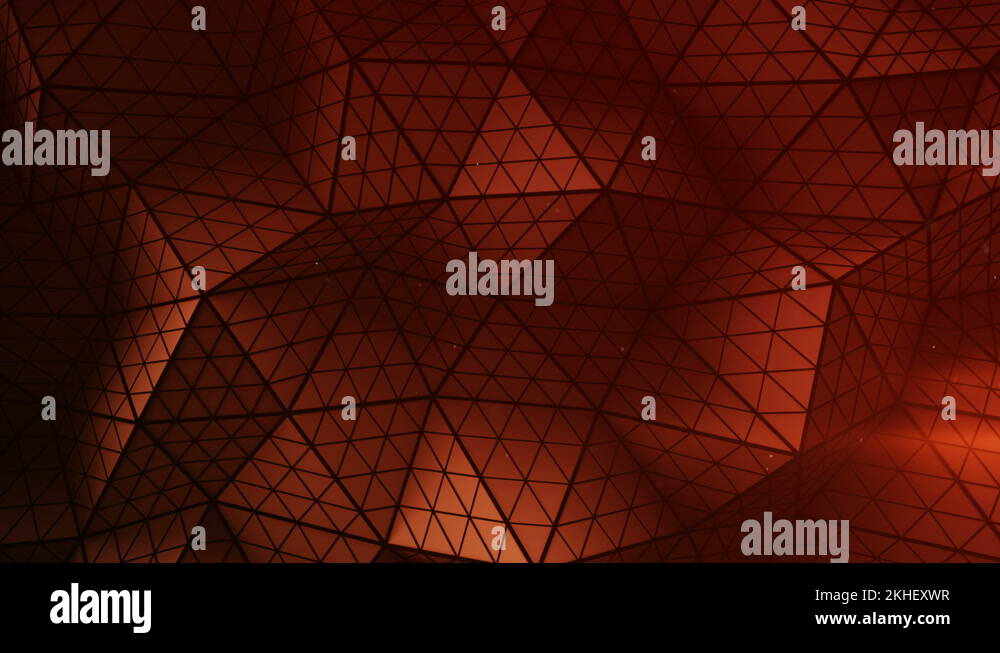 Red triangulated shape with polygons loopable 3D render 4k UHD ...