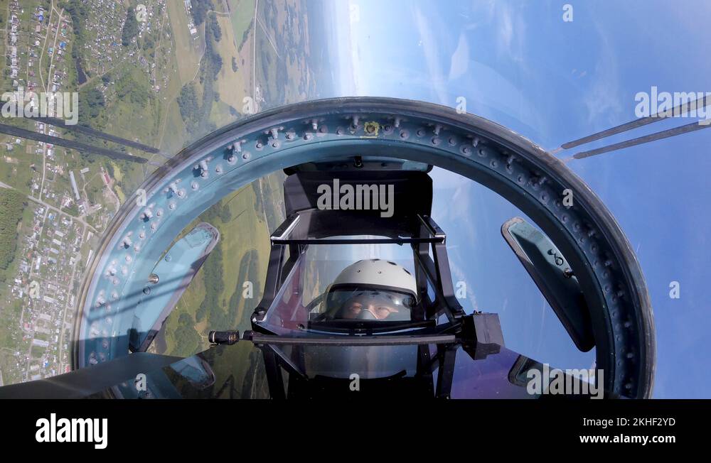 Pilot sits in mask in cockpit and breathes heavily, trying to hide from ...