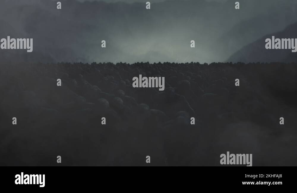 Thousands of Creepy Zombies Storming Forward to an Attack Stock Video ...