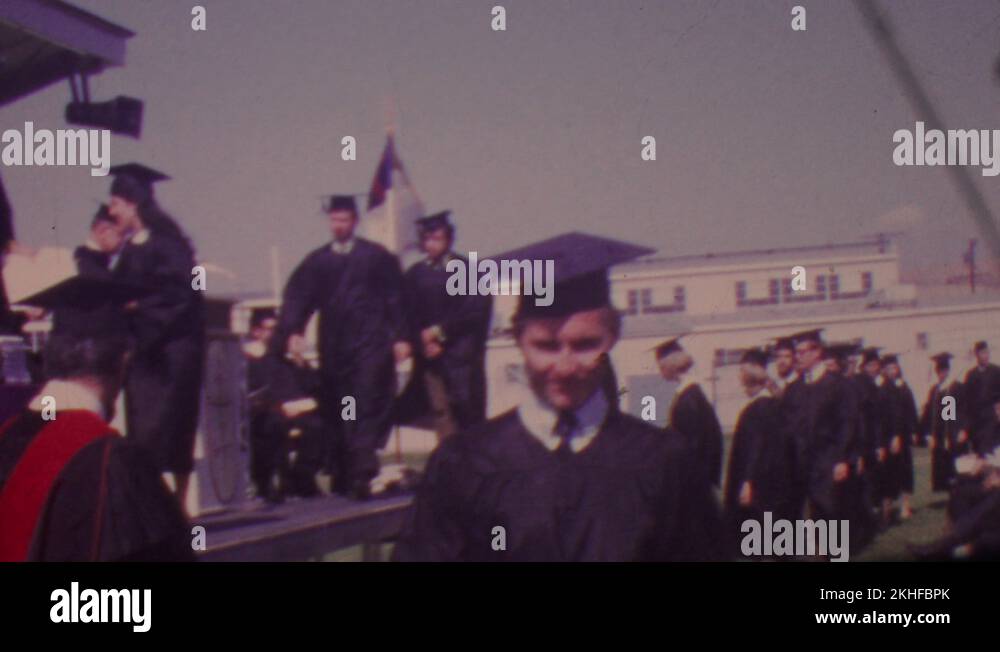 LOS ANGELES USA-1965: A Student Is Happy Getting Graduation Stock Video ...