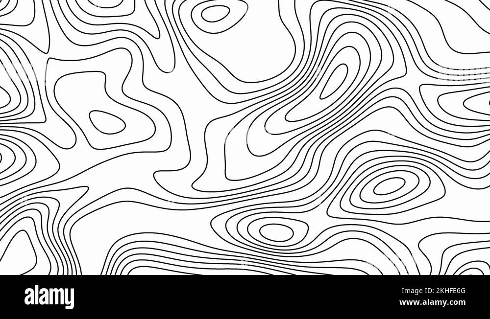 Seamless loop fractal lines background. Topographic map like abstract ...