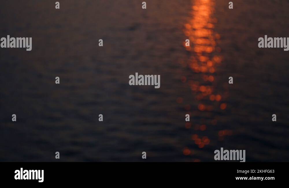 Beautiful dark golden sea water background with sun path Stock Video ...
