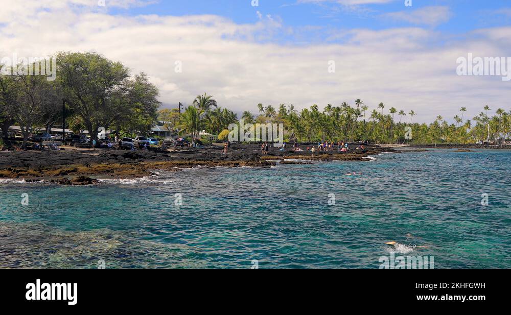 Two Step snorkeling Reef, Honaunau Bay,Big Island, Hawaii,usa Stock ...