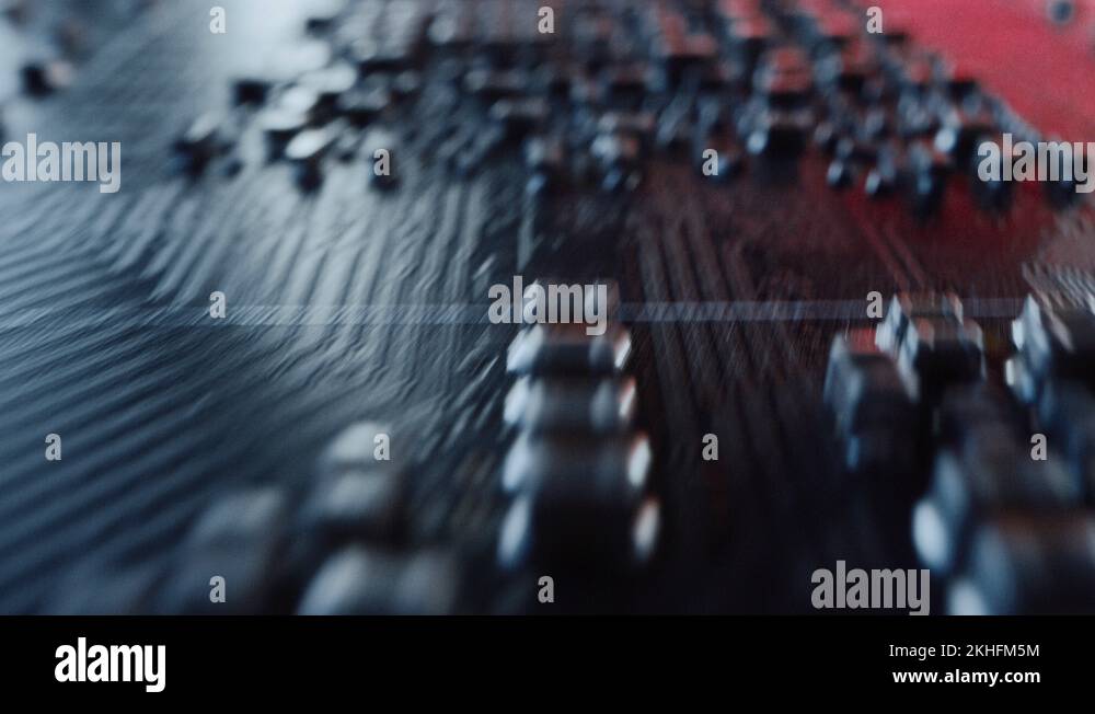 Printed Circuit Board, showing Computer Motherboard Components ...