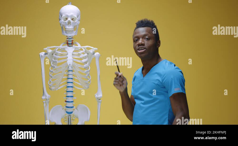 Young man explaining human anatomy Stock Video Footage - Alamy