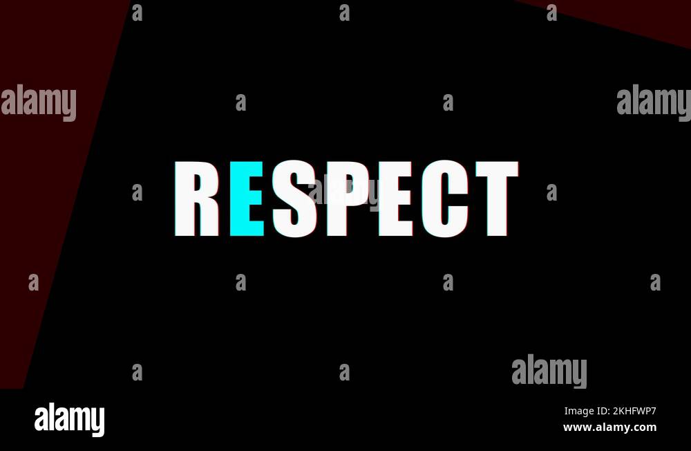Glitch RESPECT word text, interference, noise. New quality universal ...