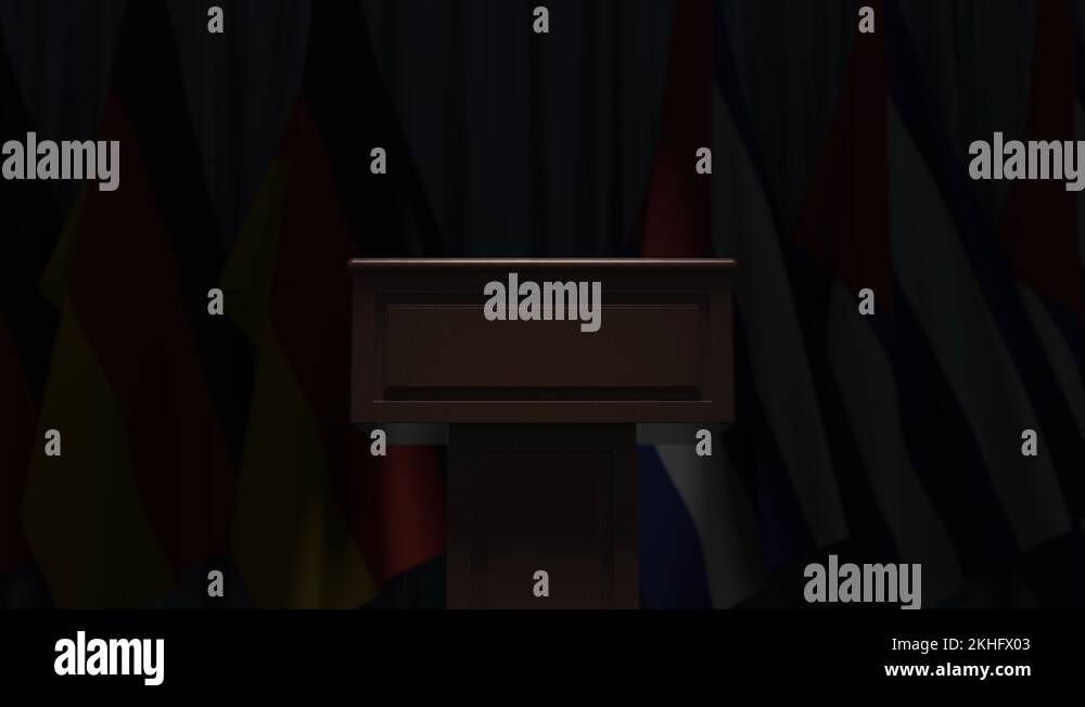Flags of Cuba and Germany and tribune, 3D animation Stock Video Footage ...