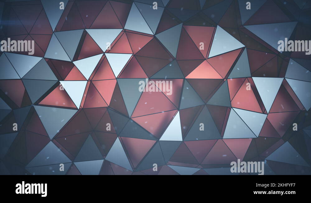Multilayered structure with red triangular polygons loopable 3D render ...