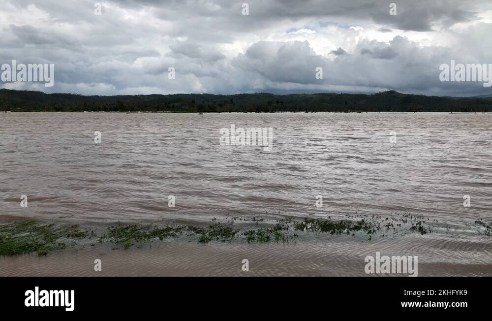 Deep Flood Water At Side Of Road After Hurricane Dumps Heavy Rain Stock ...