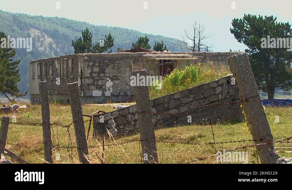 Old military building demolished. Ruins and remains of a military ...