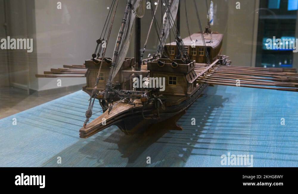 The layout of the old ship in miniature Stock Video Footage - Alamy