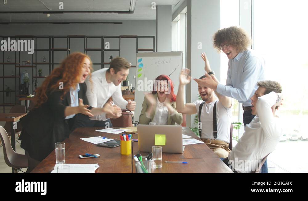 Emotional and expressive dynamic scene from the office life Stock Video ...