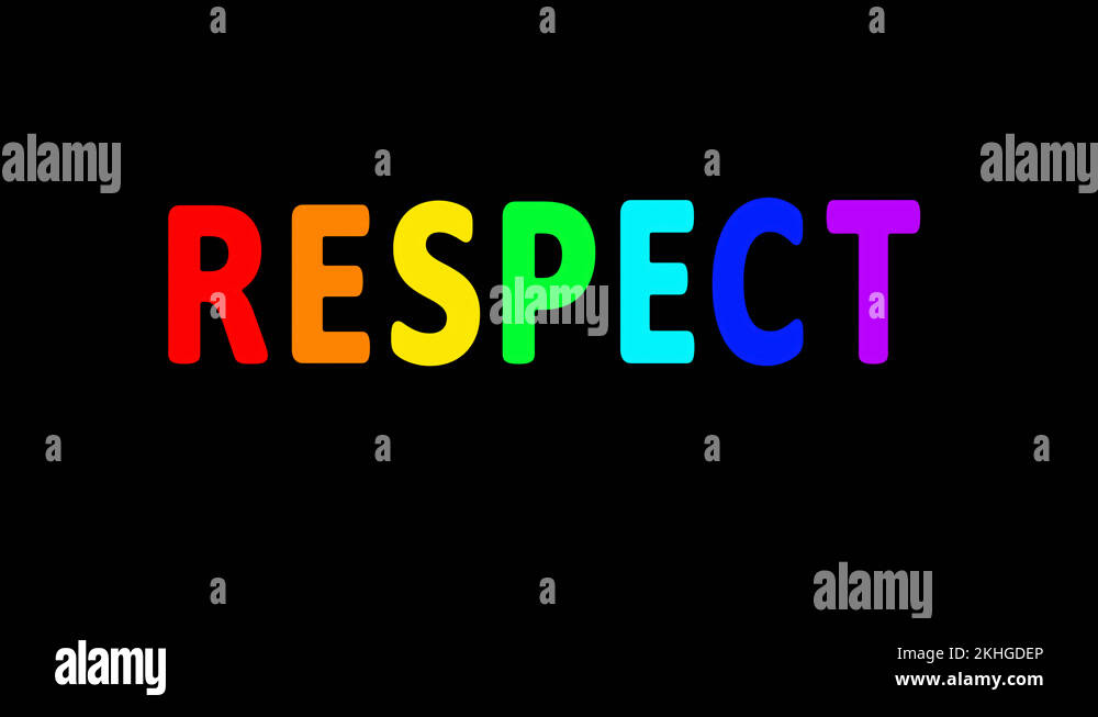 Respect colorful, rainbow liquid Text. Cartoon Liquid Shape animation ...