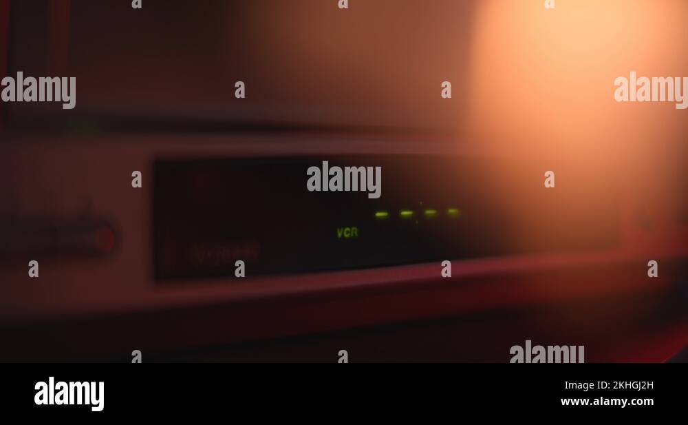 Vintage VCR, VHS Video Tape Recorder. Tape loaded. Close up digital display Stock Video Footage ...