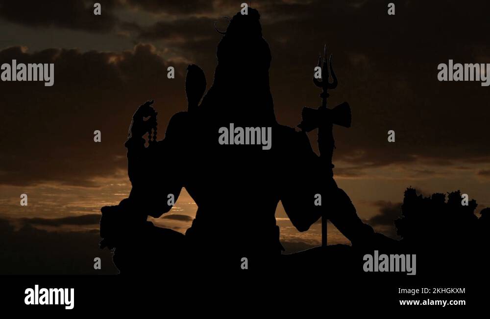 Shiva Mahadeva God of Hinduism Silhouette Sunrise Stock Video Footage ...