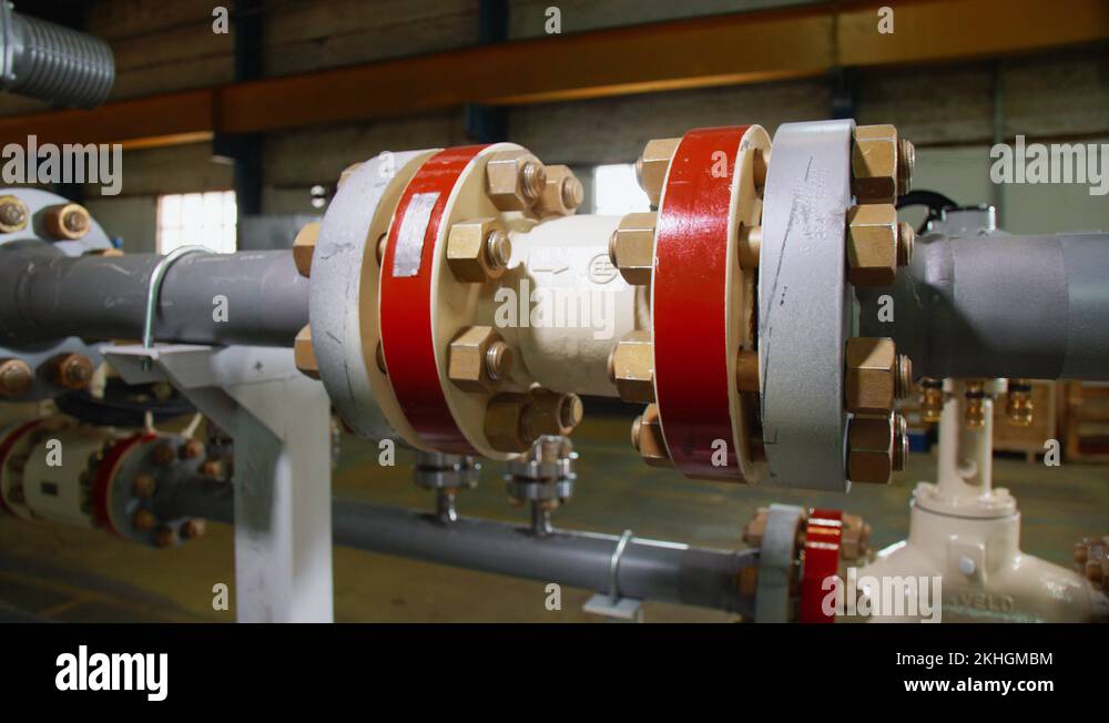 motion to connection of pumping system at plant closeup Stock Video ...