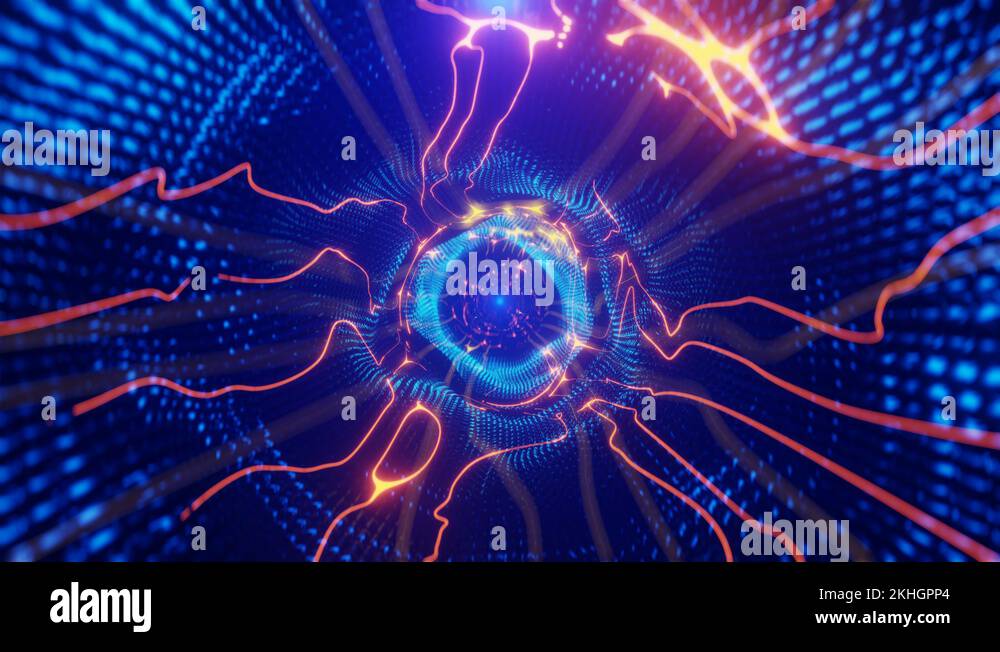 8K Infinite Seamless Loop Through A Red-Yellow Pathway of Energy Flow ...