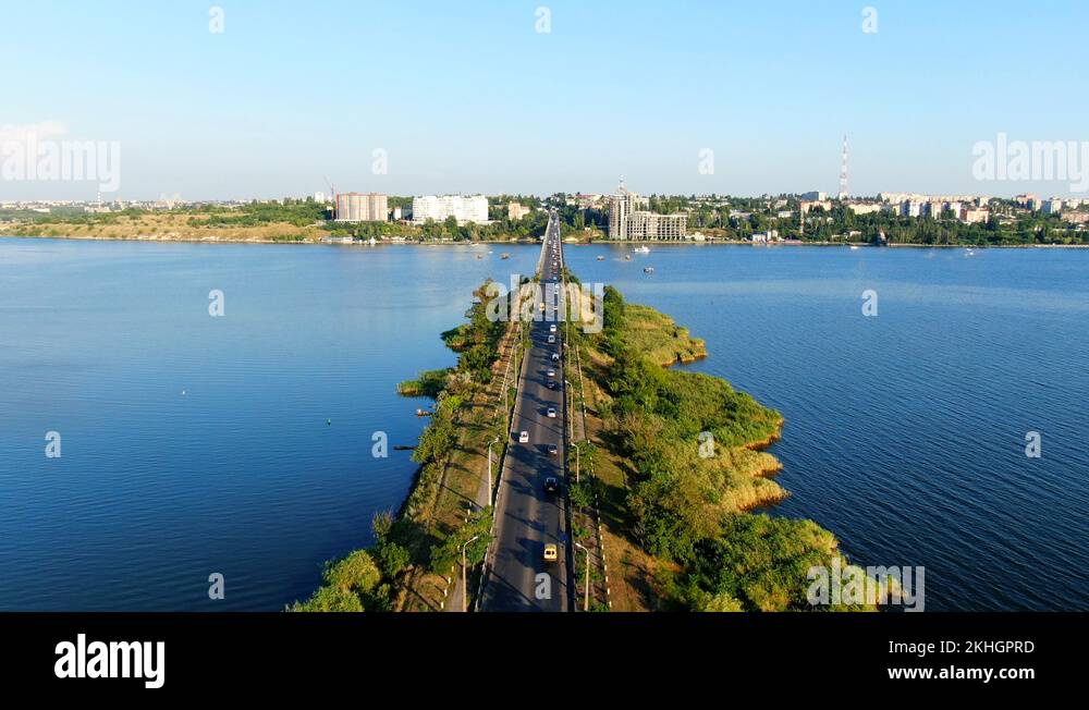 Bridge across river Souther Bug.Bridge designed and builded in Soviet ...