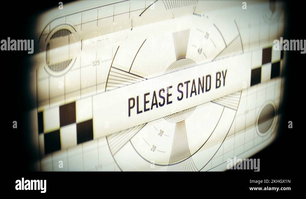 Retro TV screen standby background, no signal, transmission stopped ...